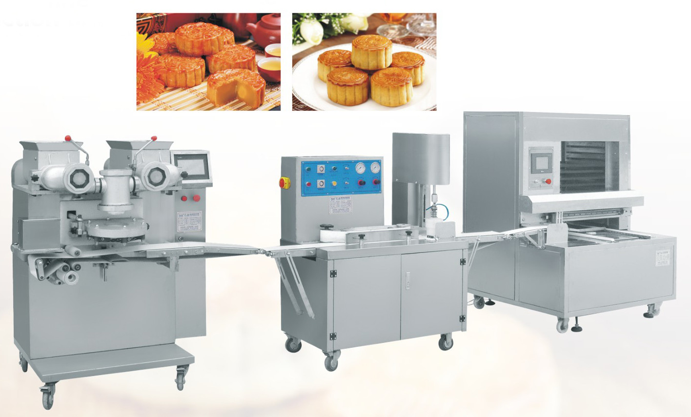 Small Mooncake Making Rheon Encrusting Machine Production Line With ...